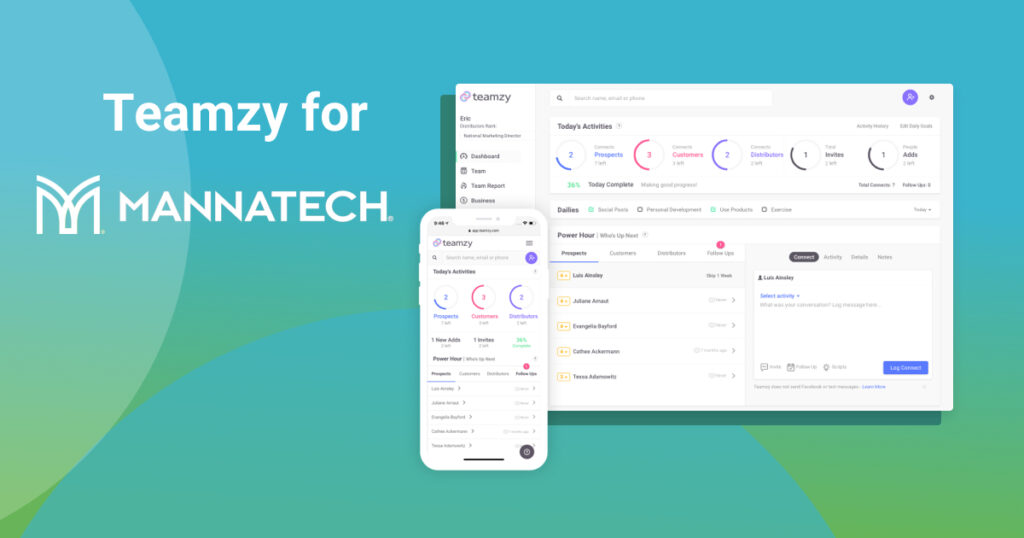 Teamzy CRM for Mannatech Distributors | Organize & Track Relationships